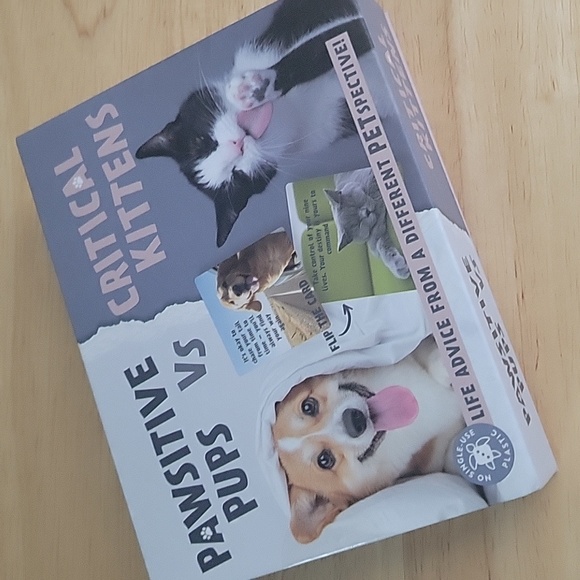 Other | Pawsitive Pups Vs Critical Kittens Advice Cards Wooden Stand ...